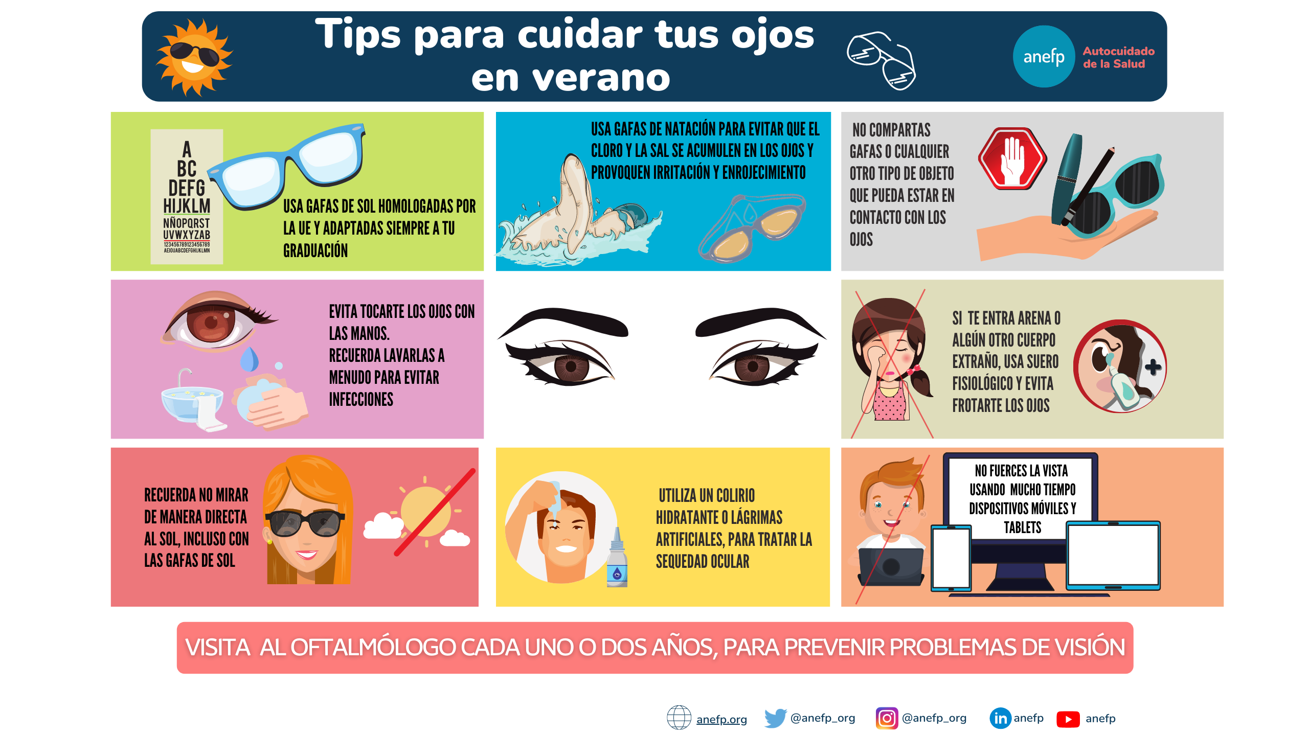 Tips de autocuidado para cuidar tus ojos en verano | ANEFP